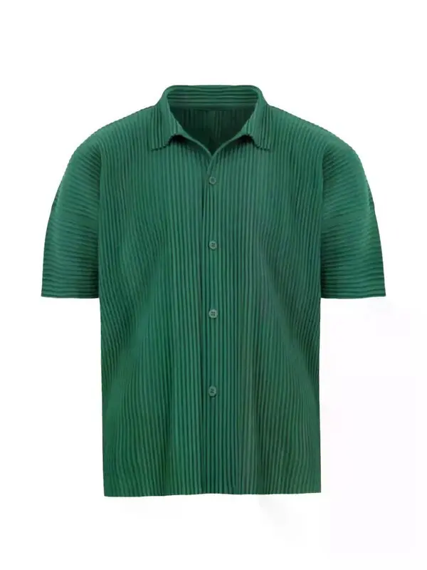Issey Miyake Pleated Short-sleeve Shirt - Green
