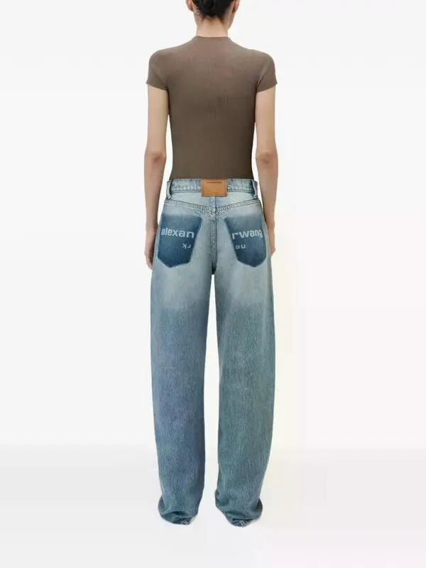Alexander Wang Logo Detail Belt Loop Jeans - Blue