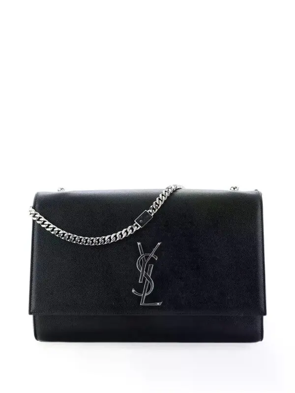 Saint Laurent Classic Monogram Grainy Leather Large Crossbody Bag - Black