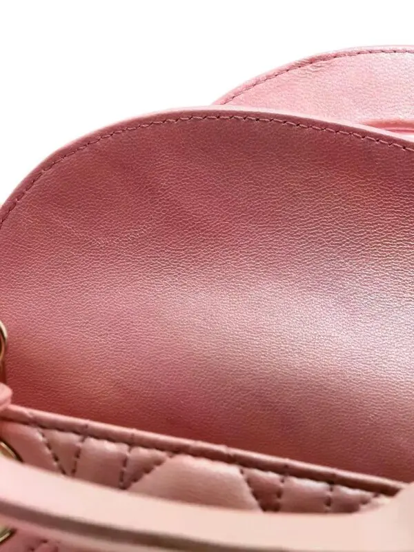 Dior Lady Bag Iridescent Cannage Quilt Lambskin Small Shoulder Bag - Pink