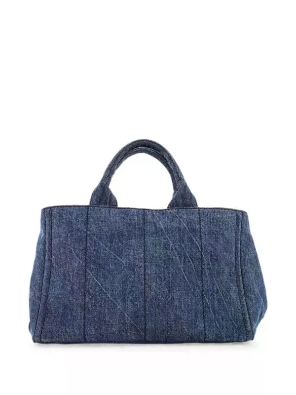 Prada Canapa Convertible Denim Medium Tote Bag