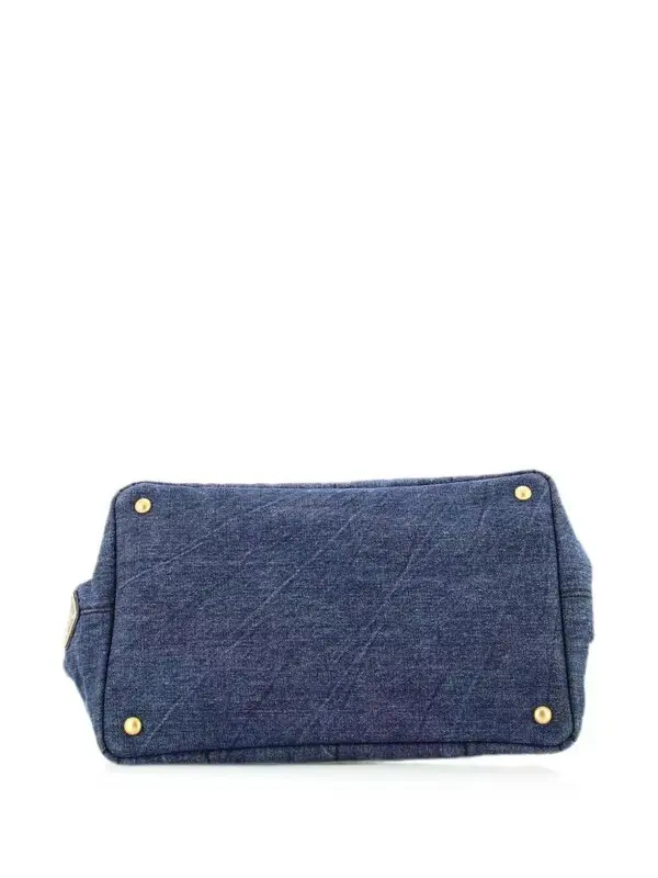 Prada Canapa Convertible Denim Medium Tote Bag