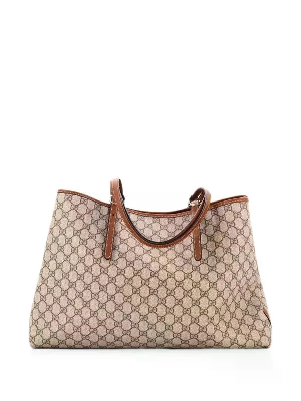 Gucci Emblem Gg Coated Canvas Maxi Tote Bag - Brown