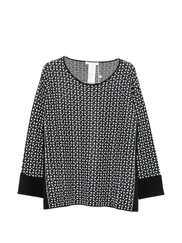 Marina Rinaldi Geometric Pattern Long Sleeve Sweater