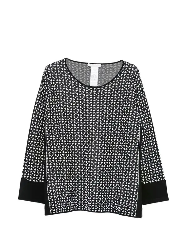 Marina Rinaldi Geometric Pattern Long Sleeve Sweater