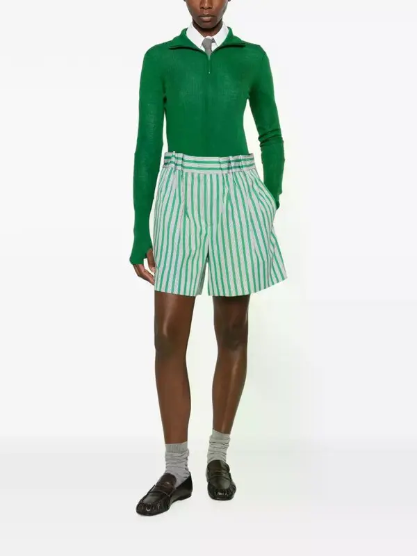 THE FRANKIE SHOP Sade Ribbed-knit Half-zip Sweater