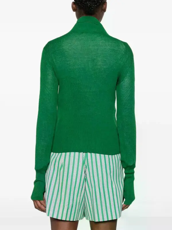 THE FRANKIE SHOP Sade Ribbed-knit Half-zip Sweater