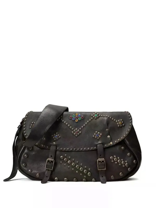 Ralph Lauren Stud-embellished Leather Messenger Bag