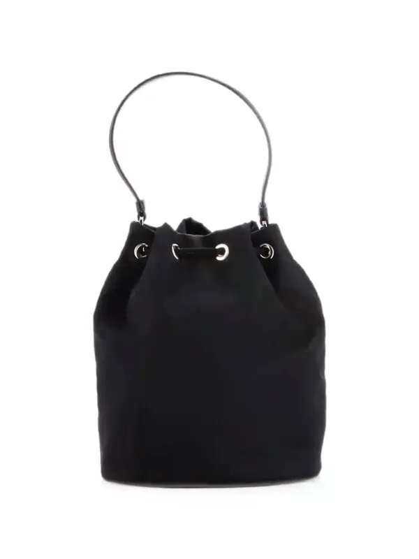 Prada Top Handle Bead Embellished Re-nylon Mini Bucket Bag