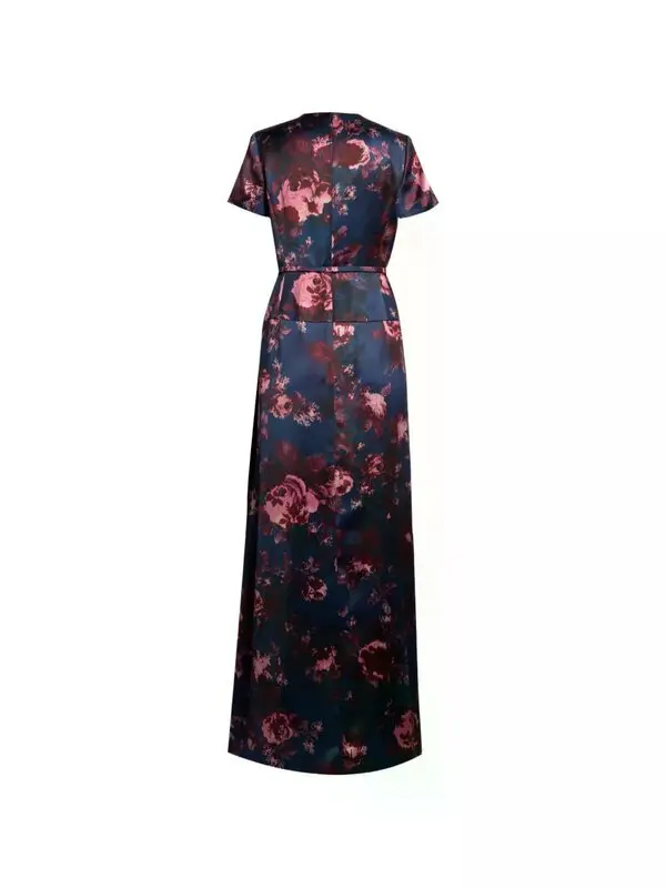 Erdem Floral Print Belted Gown