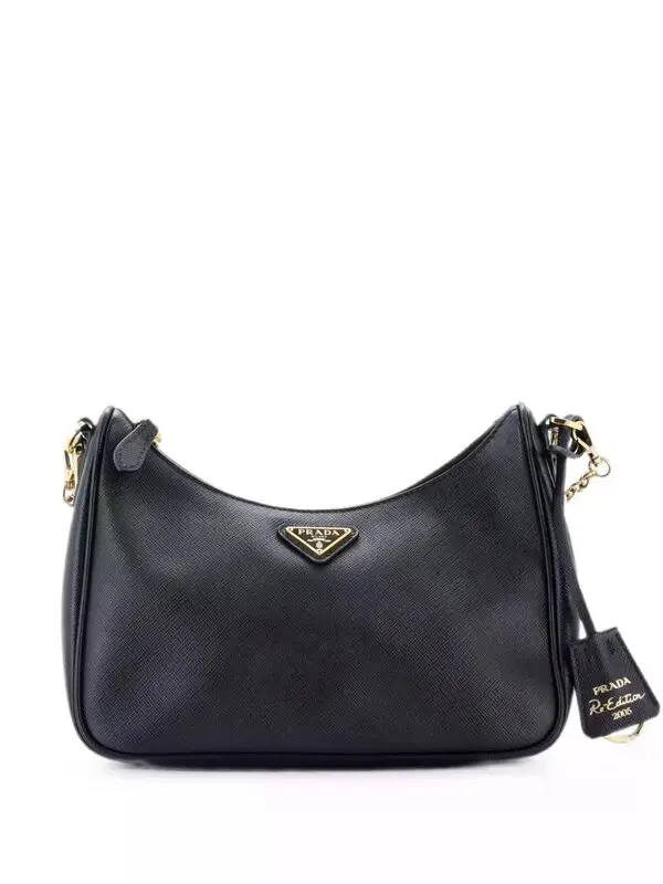 Prada Re-edition 2005 Shoulder Bag Saffiano Leather Small Crossbody Bag - Black