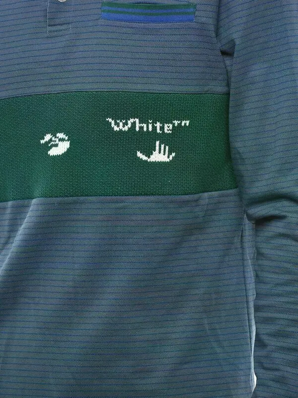 Off-White Logo-embroidered Striped Polo Shirt