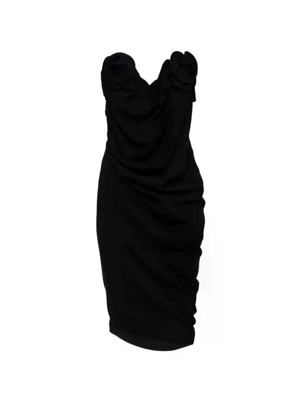 Magda Butrym Floral-applique Draped Midi Dress