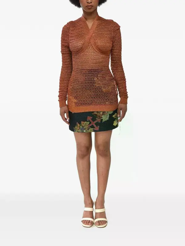Off-White Criss-cross Detail Net Sweater