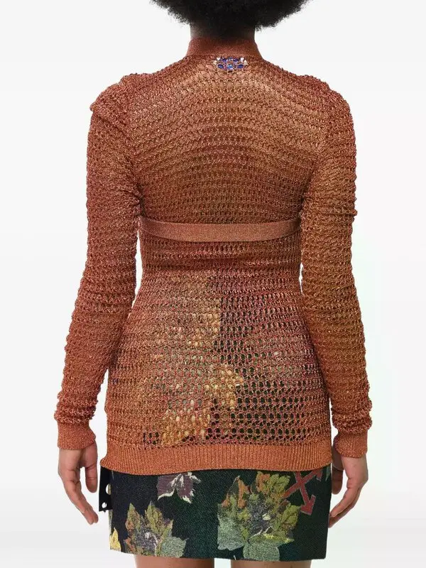 Off-White Criss-cross Detail Net Sweater