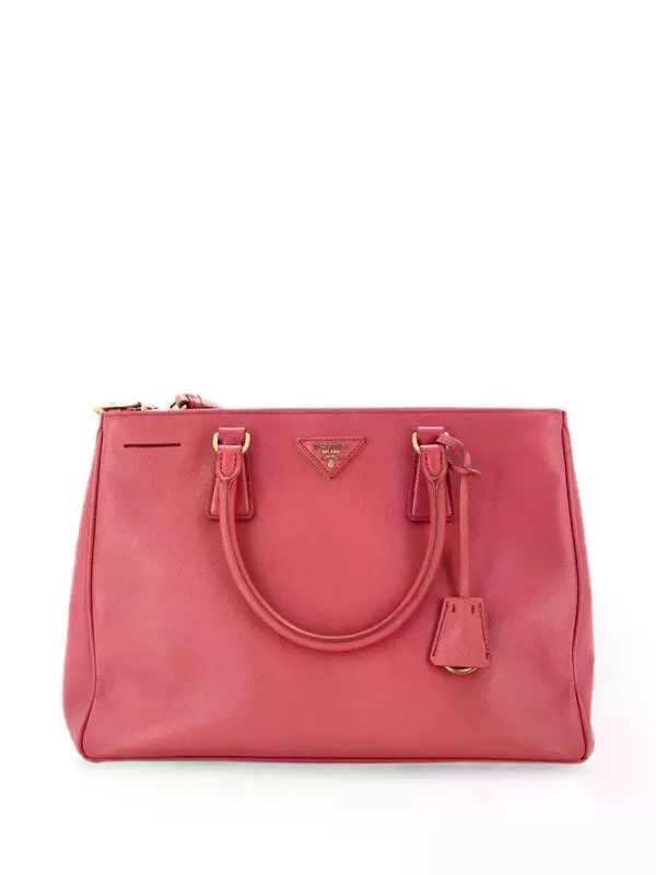 Prada Double Zip Lux Saffiano Leather Medium Tote Bag - Pink
