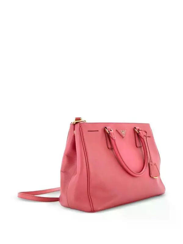 Prada Double Zip Lux Saffiano Leather Tote Bag