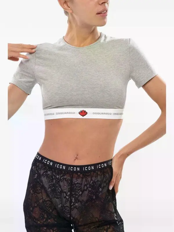 Dsquared2 Cropped Logo Tape T-shirt