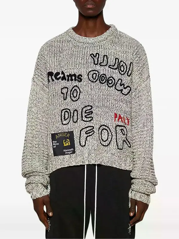 PALY Embroidered Slogan Sweater