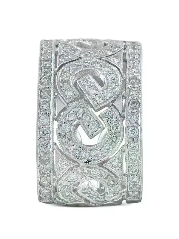 LB EXCLUSIVE 18k White Gold Diamond Open-work Earrings