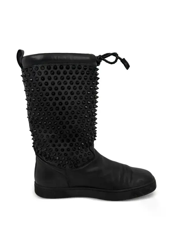 CHRISTIAN LOUBOUTIN Leather Spiked Mid-calf Boots