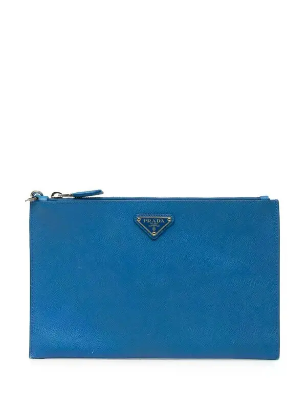 Prada 2000-2013 Saffiano Wristlet Clutch Bag