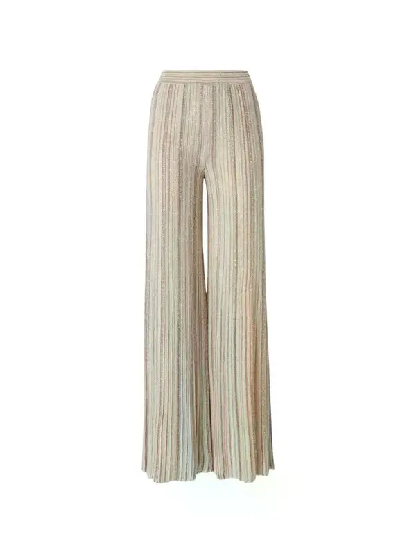 Missoni Ribbed Palazzo Trousers With Sequins - Neutrals