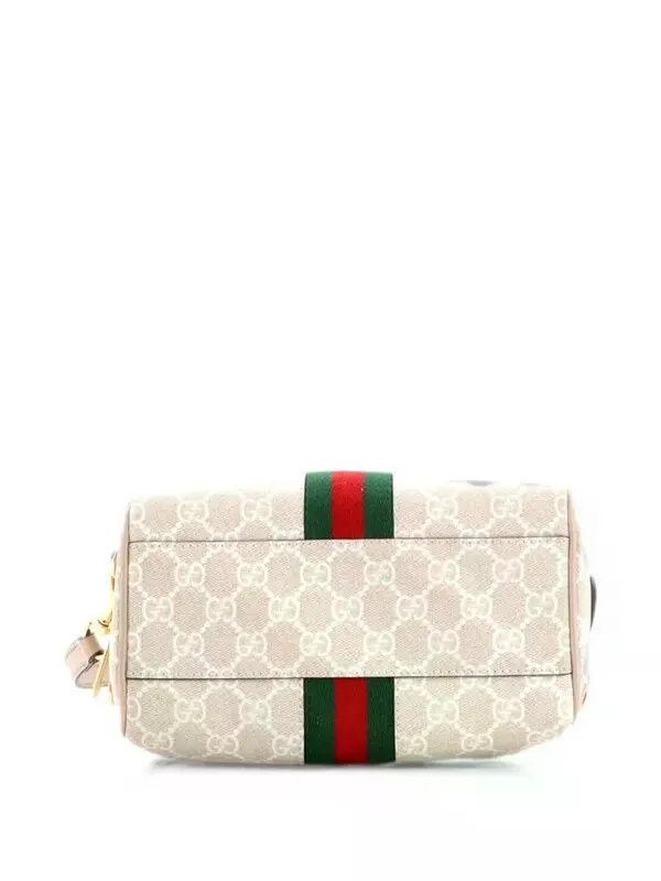 Gucci Ophidia Convertible Boston Bag Gg Coated Canvas Mini Satchel - White