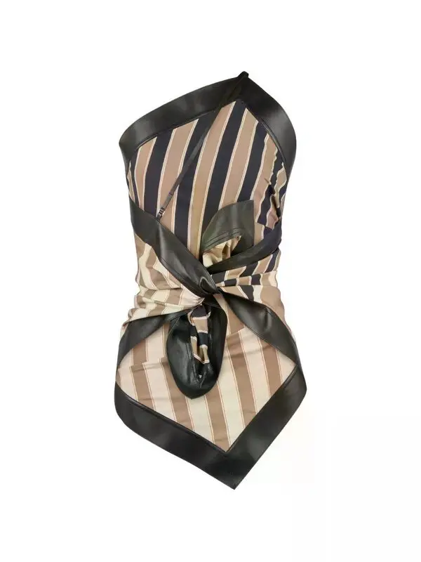 TOD'S Top In Silk With Leather Inserts