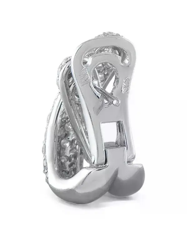 LB EXCLUSIVE 18k White Gold Diamond Crossover Earrings