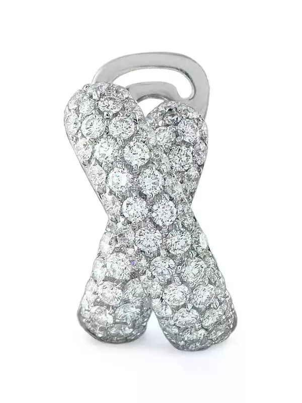 LB EXCLUSIVE 18k White Gold Diamond Crossover Earrings