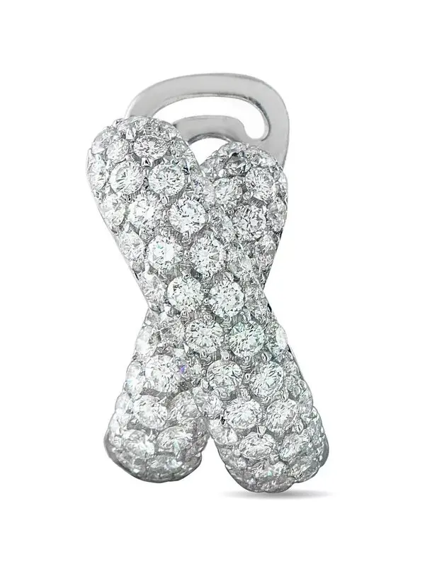 LB EXCLUSIVE 18k White Gold Diamond Crossover Earrings