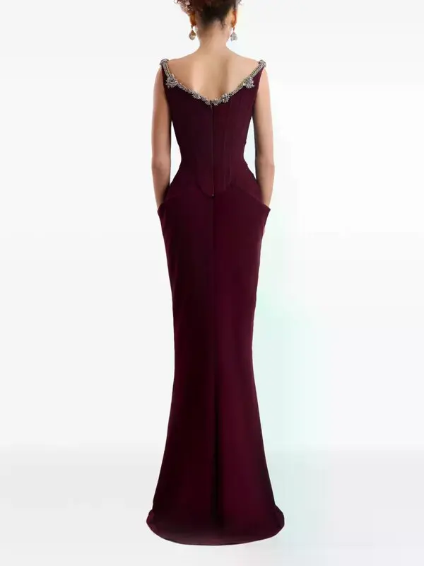 GEMY MAALOUF Embellished Bow Detail Gown