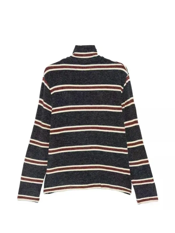SONG FOR THE MUTE Striped Zip-up Cardigan