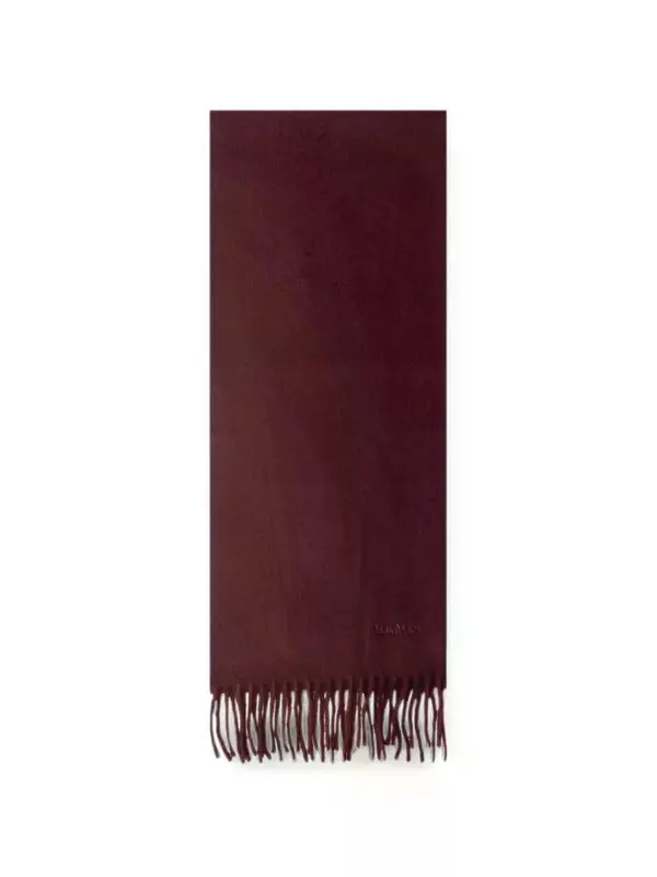 Max Mara Fringed Wool Scarf - Red