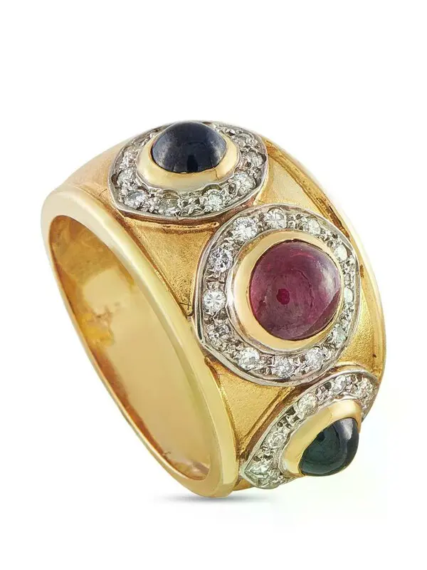 LB EXCLUSIVE 14k Yellow Multi-stone Ring With Ruby, Sapphires, And Diamonds - Gold