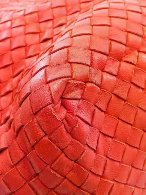 Bottega Veneta Woven Leather Tote Bag - Red