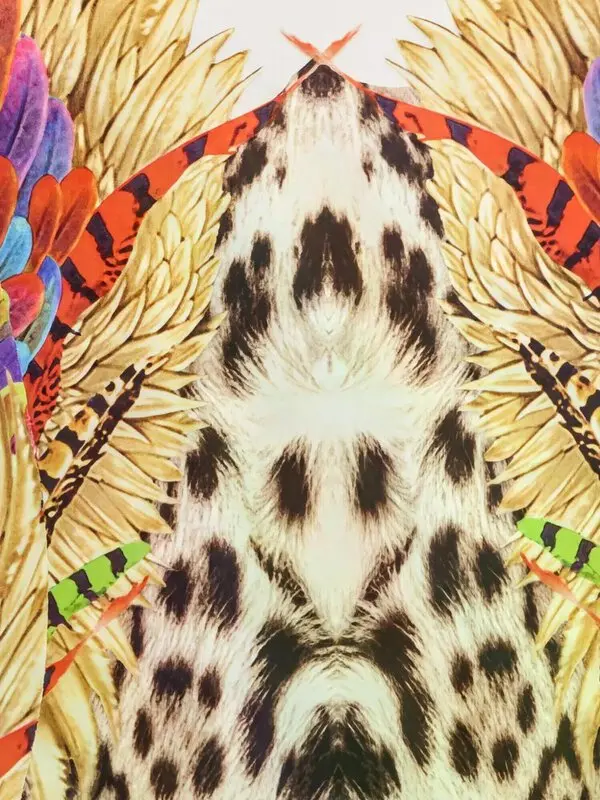 Just Cavalli Mini Dress With Leopard And Feather Print
