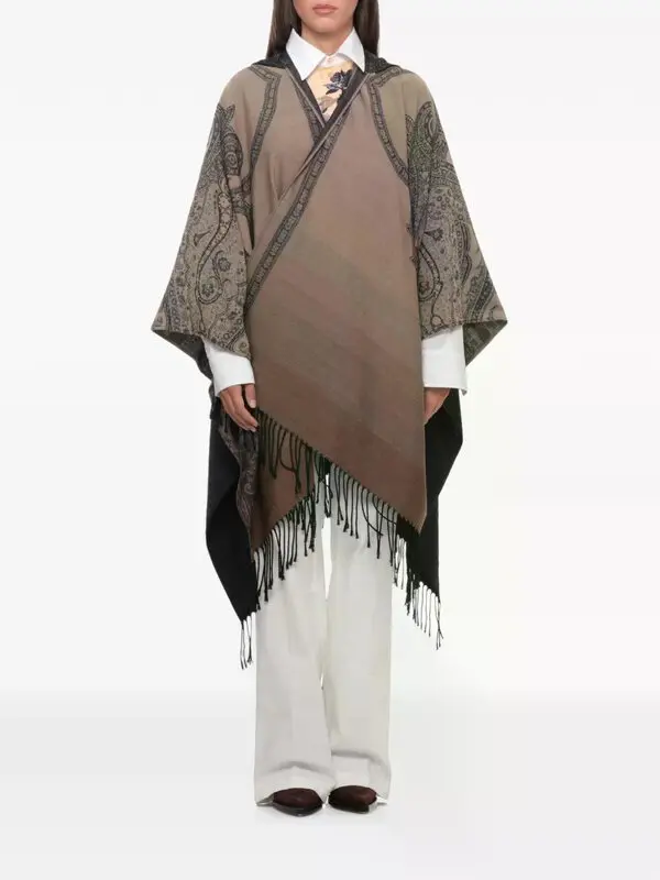Etro Paisley-pattern Fringed Cape