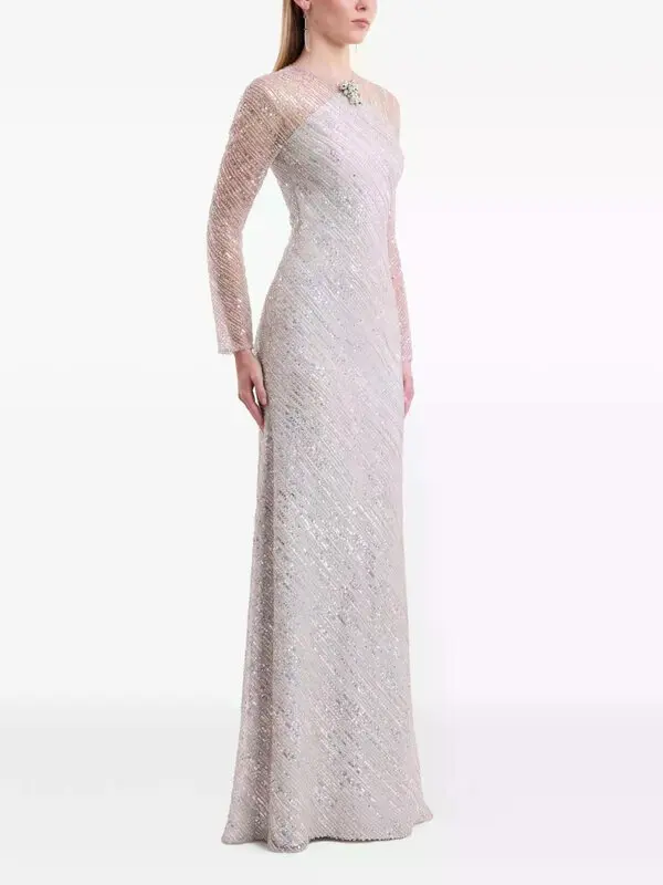 GEMY MAALOUF Beaded Sequin-embellished Gown