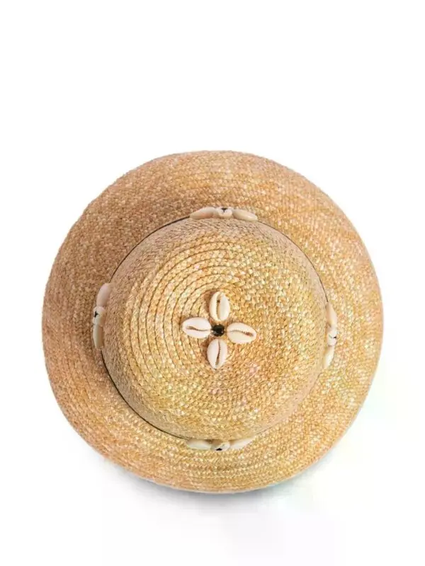 LE NINE Cross Grain Flower Shell-embellished Bucket Hat
