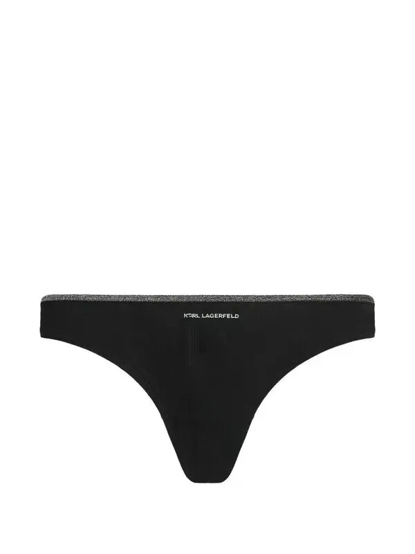 Karl Lagerfeld Ikon Shimmer Thong - Black
