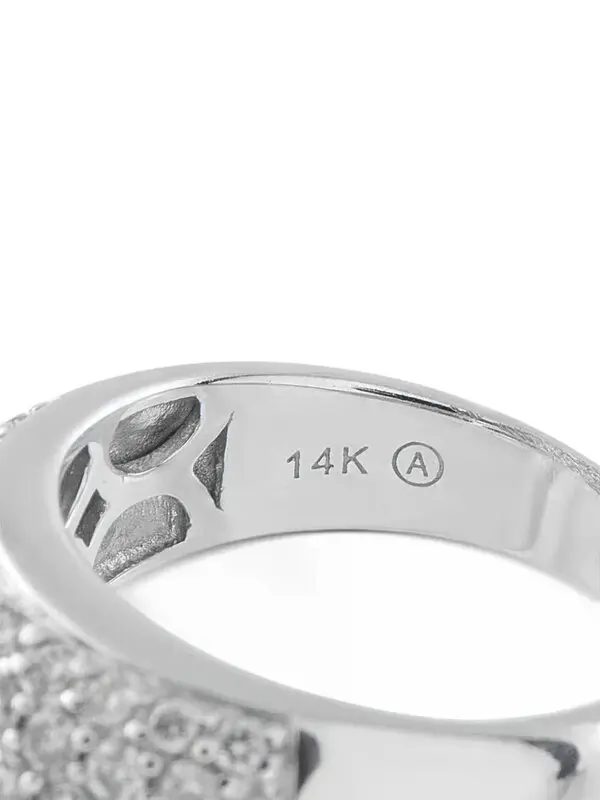 LB EXCLUSIVE 14k White Gold Diamond Pavé Band Ring - Silver