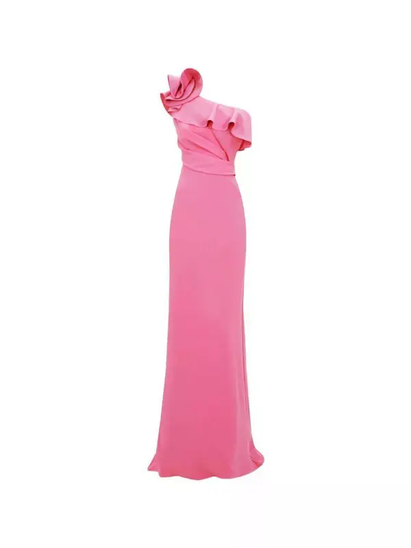 GEMY MAALOUF One-shoulder Ruffled Maxi Dress - Pink