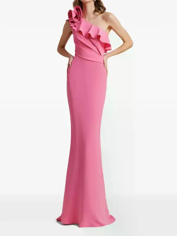 GEMY MAALOUF One-shoulder Ruffled Maxi Dress