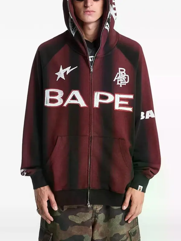 A BATHING APE Shark Relaxed-fit Hoodie With Graphic Print - Red