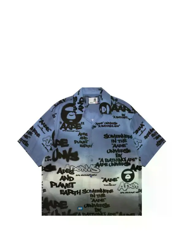 AAPE BY *A BATHING APE Aapeunvs Graffiti-print Shirt - Grey