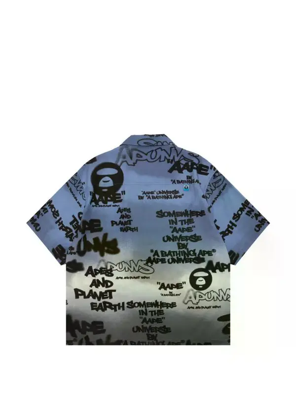 AAPE BY *A BATHING APE Aapeunvs Graffiti-print Shirt - Grey
