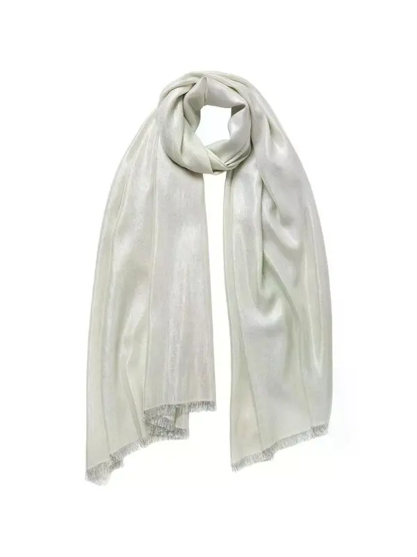 JANE CARR Mercury Metallic-thread Scarf - White