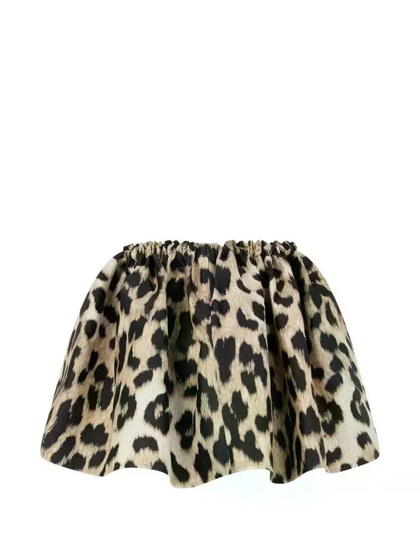 Givenchy Mini Pleated Skirt In Leopard Jacquard